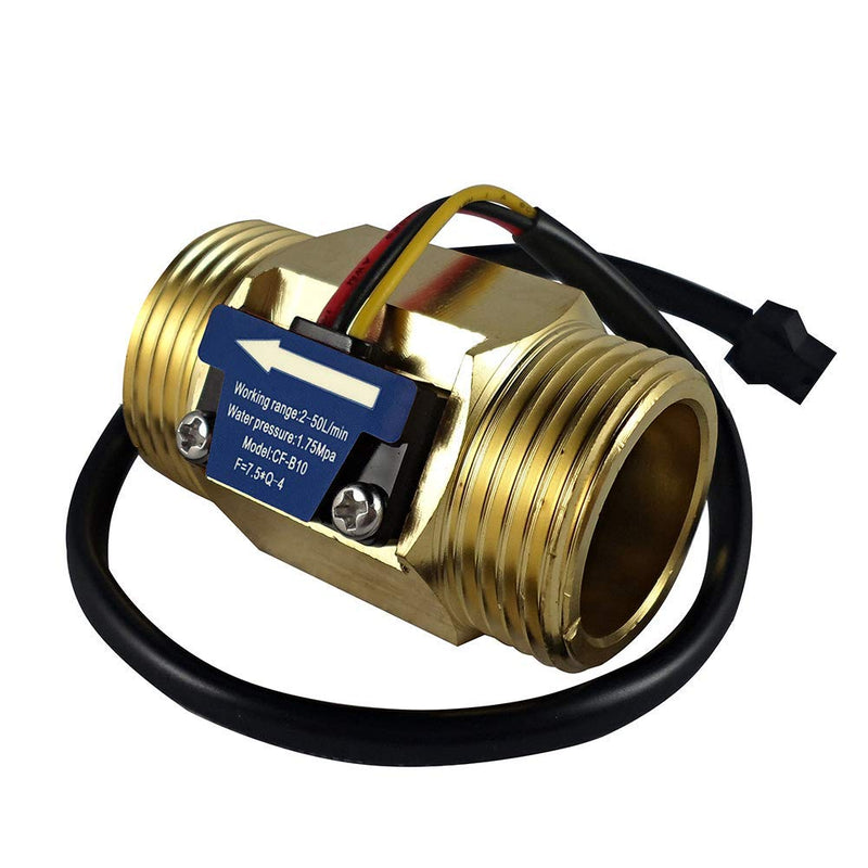 DIGITEN G1" Male Thread Brass Water Flow Sensor, Hall Effect Sensor ...