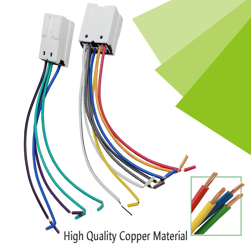 RED WOLF Radio Install Wiring Harness for Nissan 1995-2008, Infiniti 1990-2008 Replacement ...