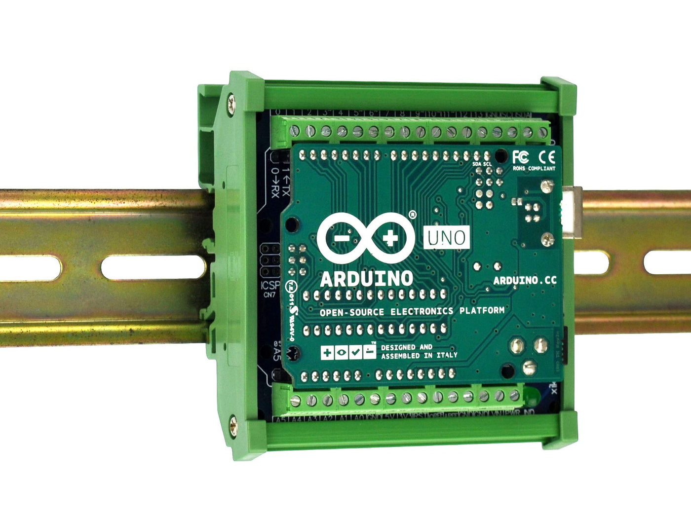 Din Rail Mount Pinout Breakout Terminal Block Module For Arduino Uno R3